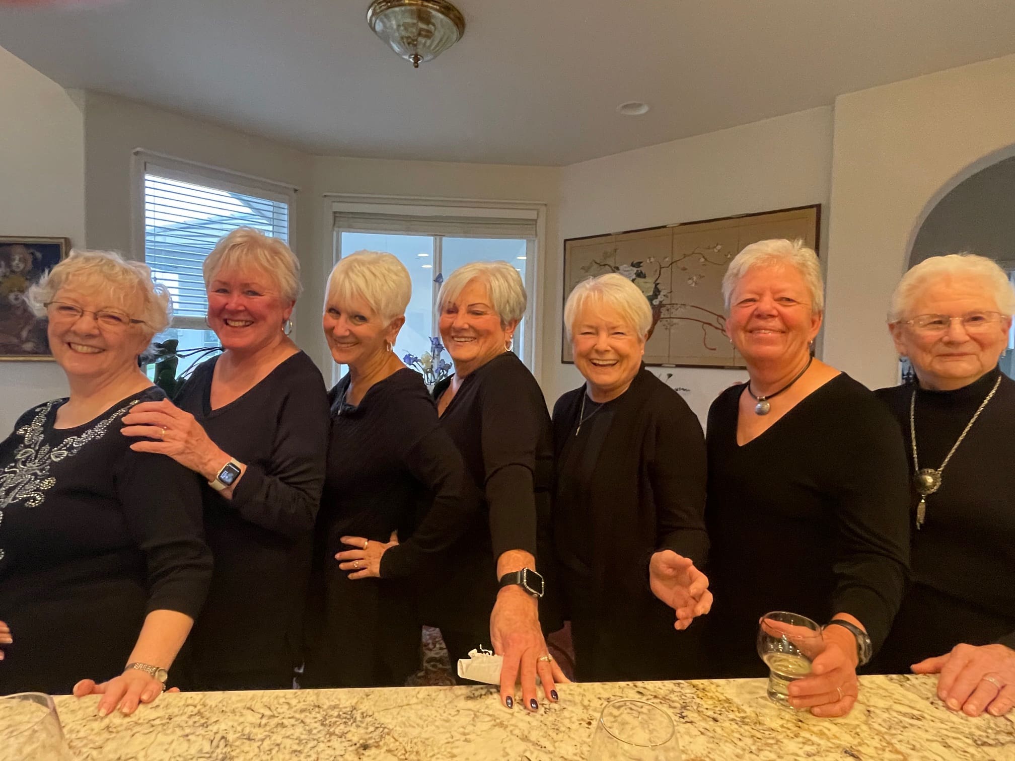 Sip and Dip Group Celebrates in Black - Eagle Point Womens Club